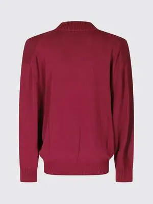 IRO PARIS V-neck Viscose Blend Jumper With Ribbed Trim - Raspberry