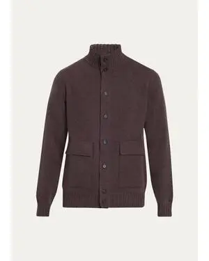 Fioroni Pure Cashmere Knit Cardigan - Red