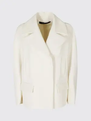 Federica Tosi Short Double-breasted 100% Cotton Coat With Lapels