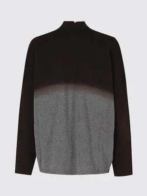 ALYSI Relaxed Fit Wool Blend Cardigan With Abstract Motif And V-neck