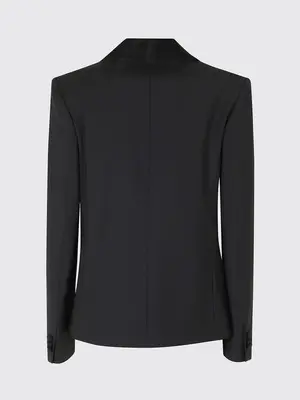 Raquel Diniz Double-breasted Wool Blazer With Satin Shawl Collar And Jewelled Buttons