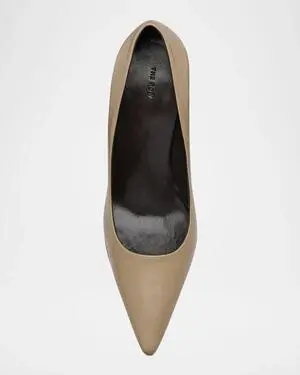 THE ROW 80mm Rita Leather Pumps - Sand