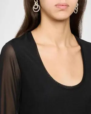 Rag & Bone Luca Shadow Long-sleeve Top - Black