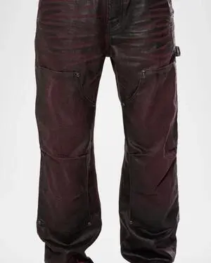 PURPLE BRAND Apos;s Patent Vintage Whiskered Jeans - Red