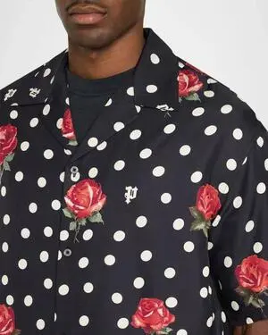 PURPLE BRAND Apos;s Printed Silk-blend Camp Shirt - Black