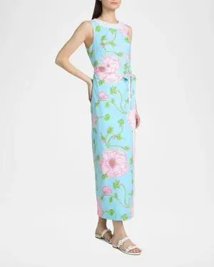 Lilly Pulitzer® Fresia Stretch Shift Maxi Dress - Fresh Water Blue