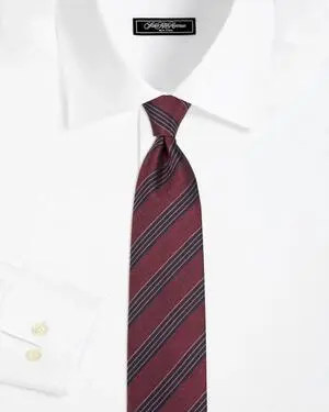 Canali Apos;s Striped Silk Tie - Red