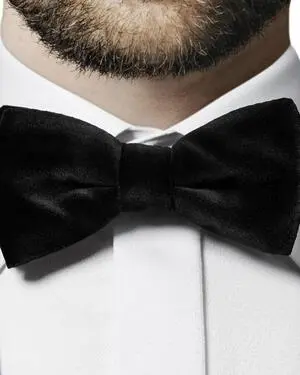 Eton Velvet Pre-tied Bow Tie - Black