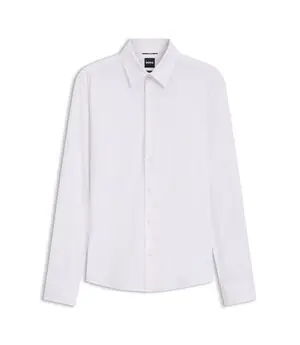 BOSS Printed Regular-fit Shirt In Performance-stretch Jersey - Light Pink