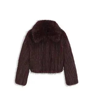 BOSS Relaxed-fit Coat In Eye-catching Faux Fur Red
