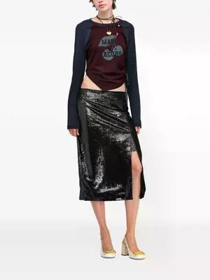 Marc Jacobs Ruched Raglan Longsleeve Top - Red