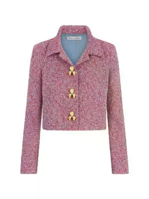 Oscar De La Renta Tweed Gauze Jacket - Red