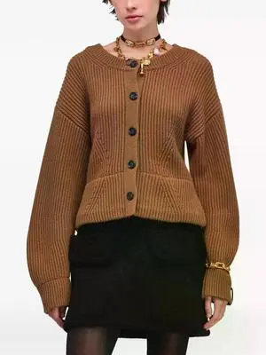 Marc Jacobs Ribbed-knit Structured Cardigan - Brown