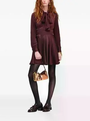 Marc Jacobs Pussy-bow Long-sleeve Mini Dress