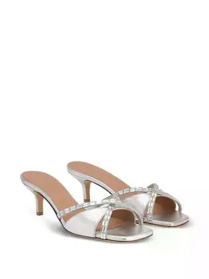 MALONE SOULIERS Penn Crystal-embellished Metallic Leather Sandals