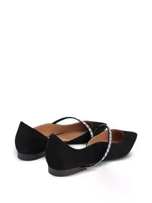 MALONE SOULIERS Bettina Crystal-embellished Suede Flat Pumps