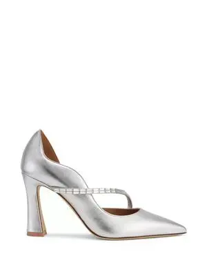 MALONE SOULIERS Bettina Crystal-embellished Pumps - Silver
