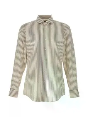 BOSS Vertical-stripe Slim-fit Shirt - Neutrals