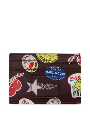 Marc Jacobs Graphic-print Leather Card Holder - Brown