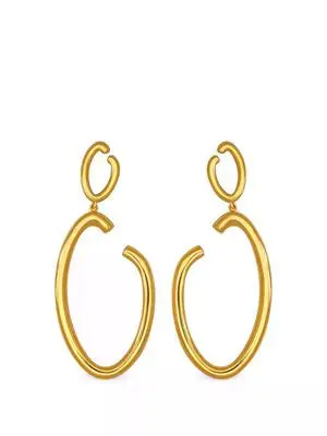 Oscar De La Renta O Logo Earrings - Gold