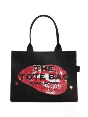 Marc Jacobs The Large Tote Lips-print Tote Bag - Black