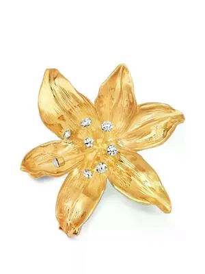 Oscar De La Renta Lily Crystal-embellished Barrette - Gold