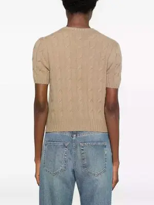 Ralph Lauren Cable-knit Short-sleeve Sweater - Brown