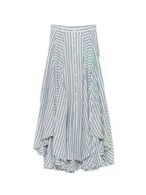 Ralph Lauren Striped A-line Maxi Skirt - Blue