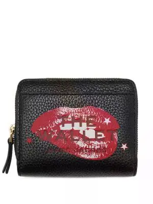 Marc Jacobs The Mini Compact Lips-print Wallet - Black