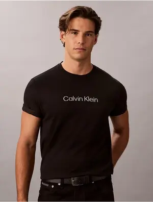 Calvin Klein Metallic Logo Graphic Tee - Black
