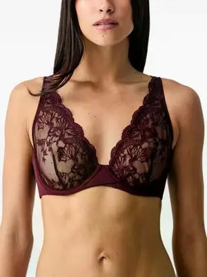 Guess Floral-lace Underwired Bra - Red