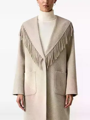 Joseph Ribkoff Fringe-trim Shawl-collar Coat