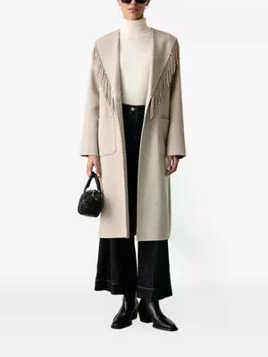 Joseph Ribkoff Fringe-trim Shawl-collar Coat