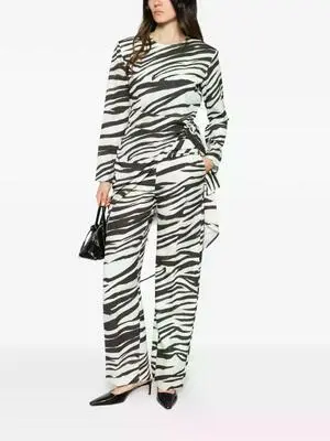 Patrizia Pepe Zebra-print Twill Trousers