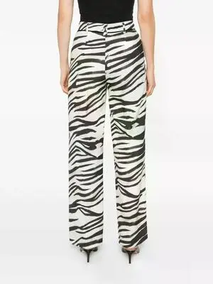 Patrizia Pepe Zebra-print Twill Trousers