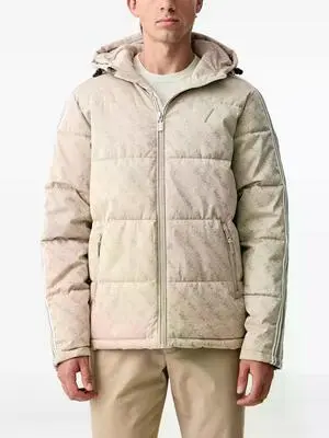 Guess 4g Hooded Puffer Jacket - Neutrals