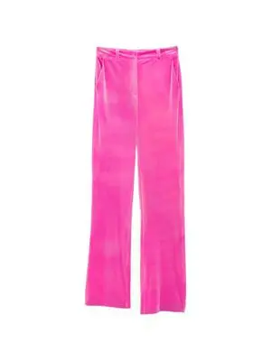 Patrizia Pepe Straight-leg Velvet Trousers - Pink