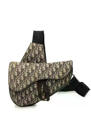 Dior 2022 Oblique Canvas Saddle Crossbody Bag