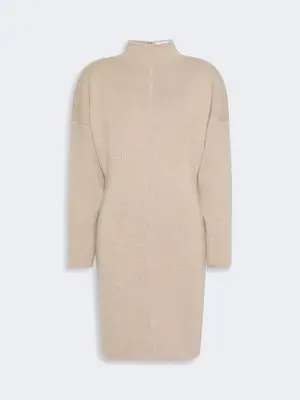Max Mara Short Wool And Cashmere Yarn Dress - Beige