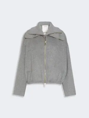 Max Mara Pure Wool Bomber Jacket With Removable Bib
