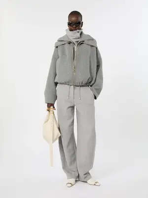 Max Mara Pure Wool Bomber Jacket With Removable Bib