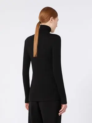 Max Mara Wool Jersey Polo-neck Sweater