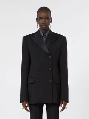 Max Mara Double-breasted Stretch Wool Jacket