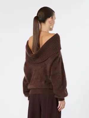 Max Mara Brushed Wool Sweater With A Low-cut Back