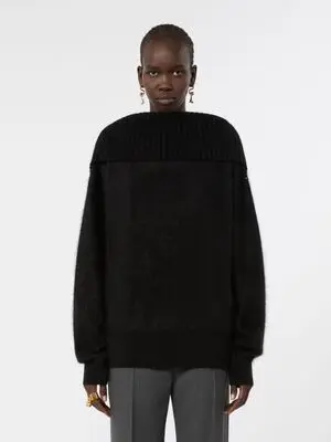 Max Mara Brushed Wool Sweater With A Low-cut Back