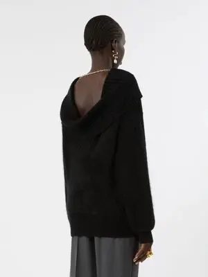 Max Mara Brushed Wool Sweater With A Low-cut Back