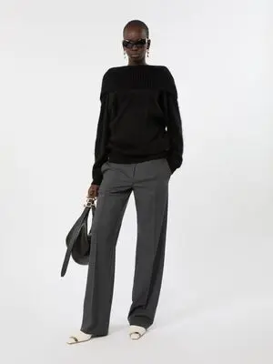 Max Mara Brushed Wool Sweater With A Low-cut Back