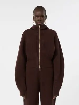 Max Mara Wool And Cashmere Hooded Cardigan