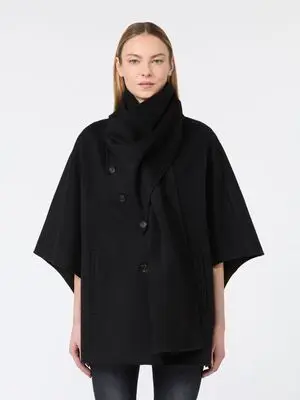 Max Mara Lightweight Cape In Double Pure Wool Drape