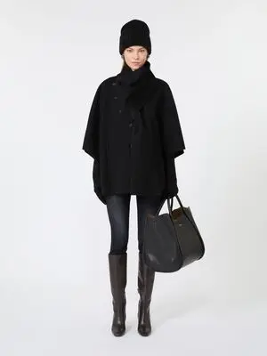 Max Mara Lightweight Cape In Double Pure Wool Drape